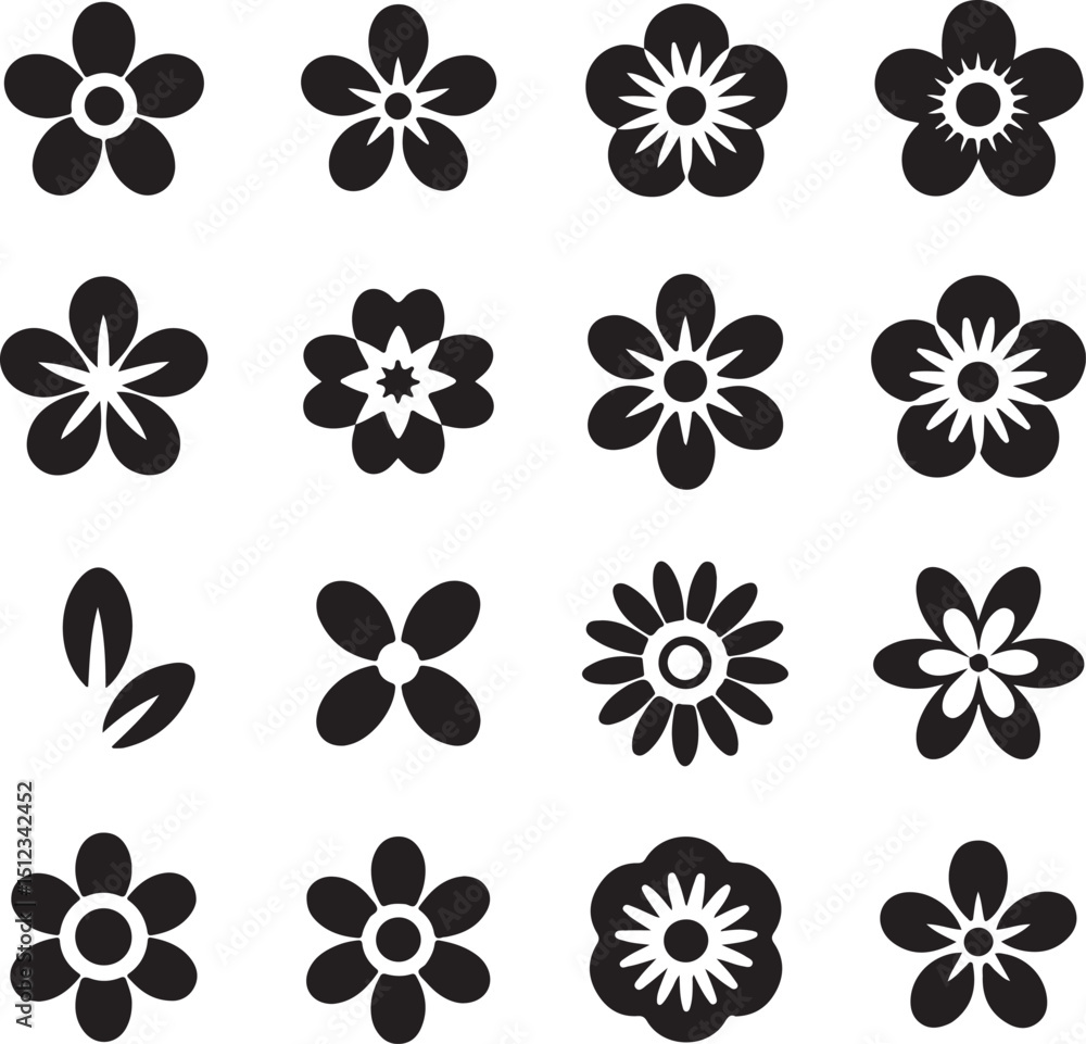Minimal Flower Icon SVG | Simple Botanical Line Art for Logos & Crafts ...