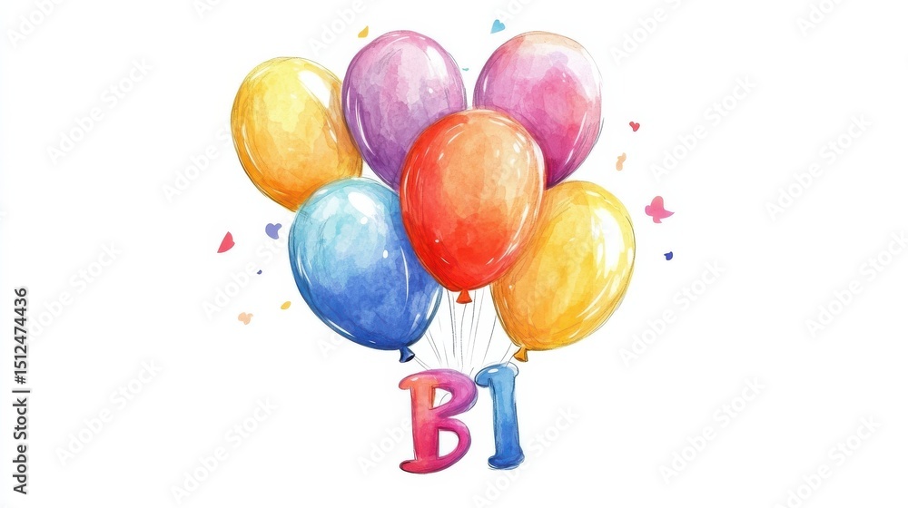 Flashcard letter B is for balloons illustration illustration , no logos ...