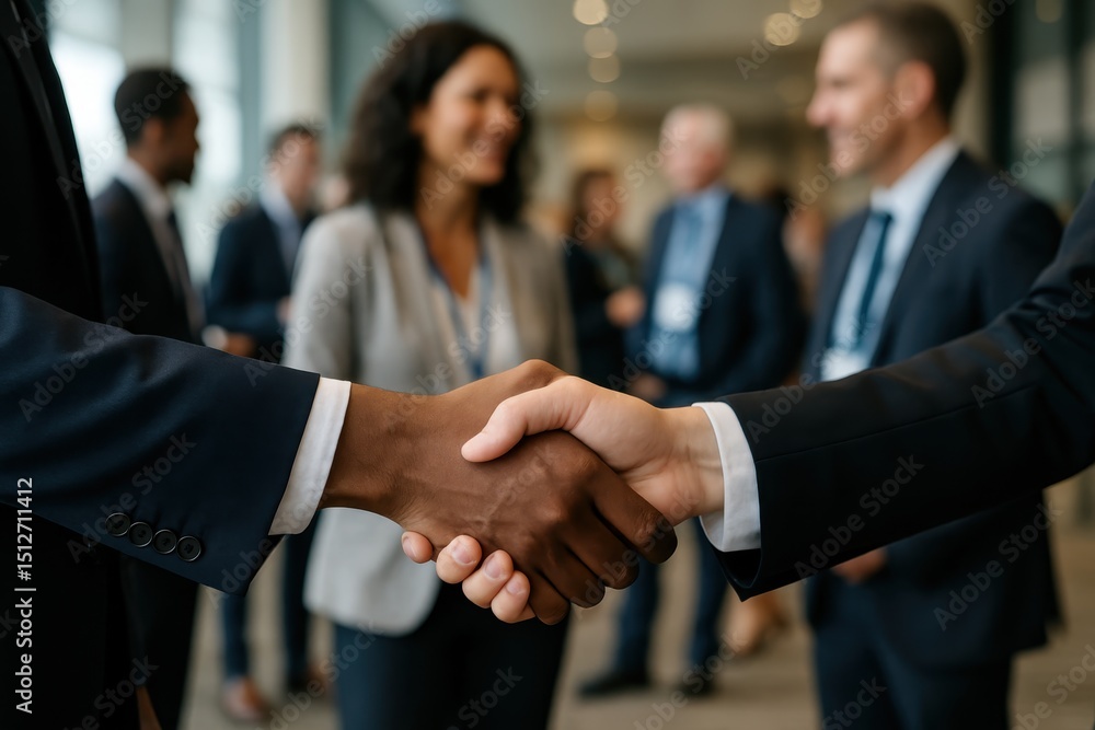 Strategic Connection Close Up of a Firm Professional Handshake Between ...