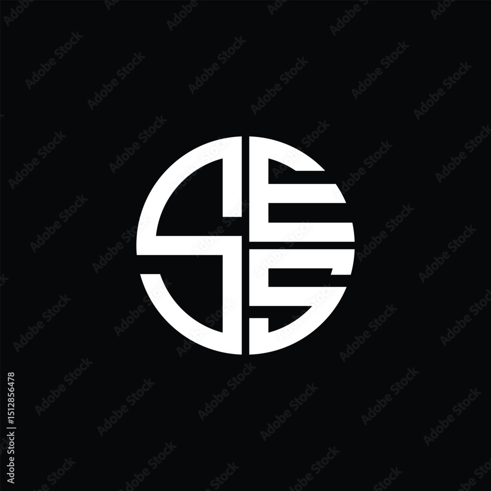 SES logo SES icon SES monogram SES letter minimalist Circle flat Unique ...