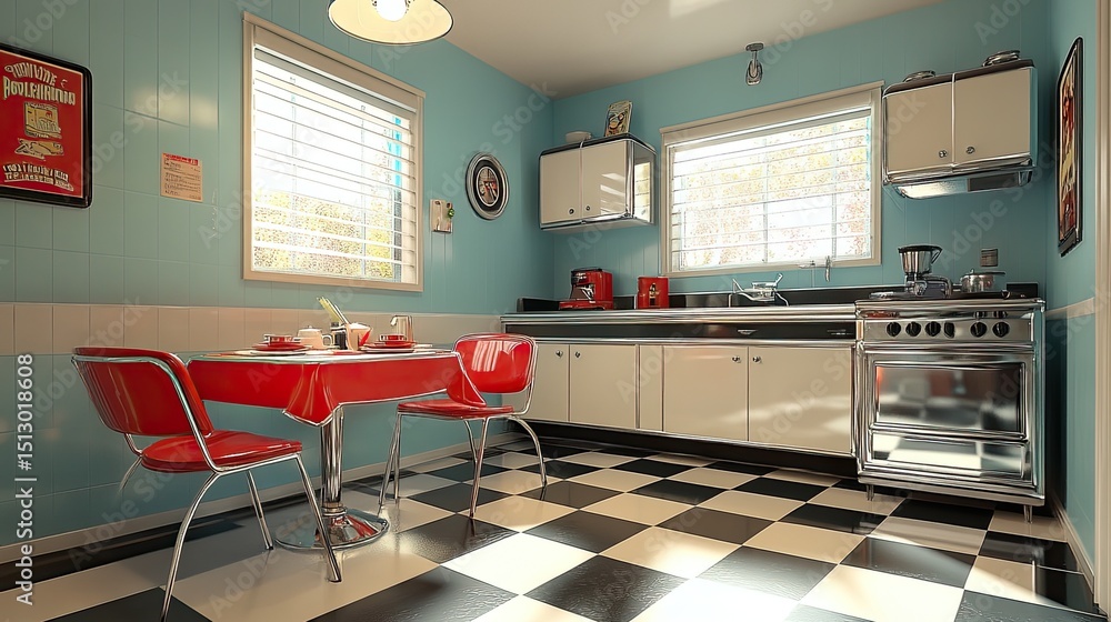 Stepping back in time A nostalgic glimpse into a retro 50s kitchen ...