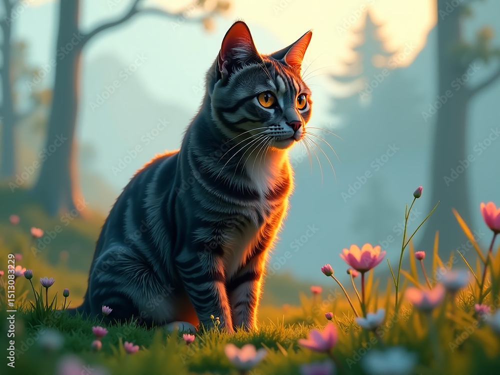 Cat in the profession of people, dressed in uniform. Chef, doctor ...