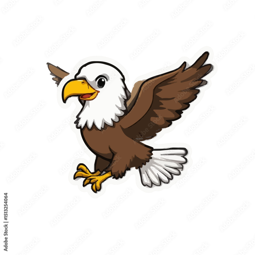 Collection of Cartoon Bald Eagle Poses - Flight Animation Sprites for ...