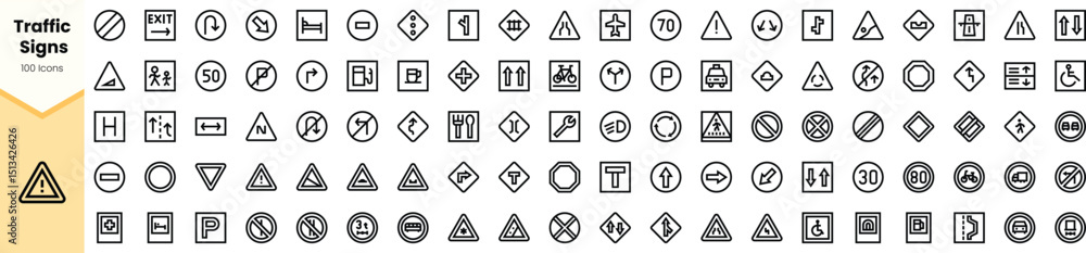 A comprehensive collection of black traffic signs, showcasing various ...