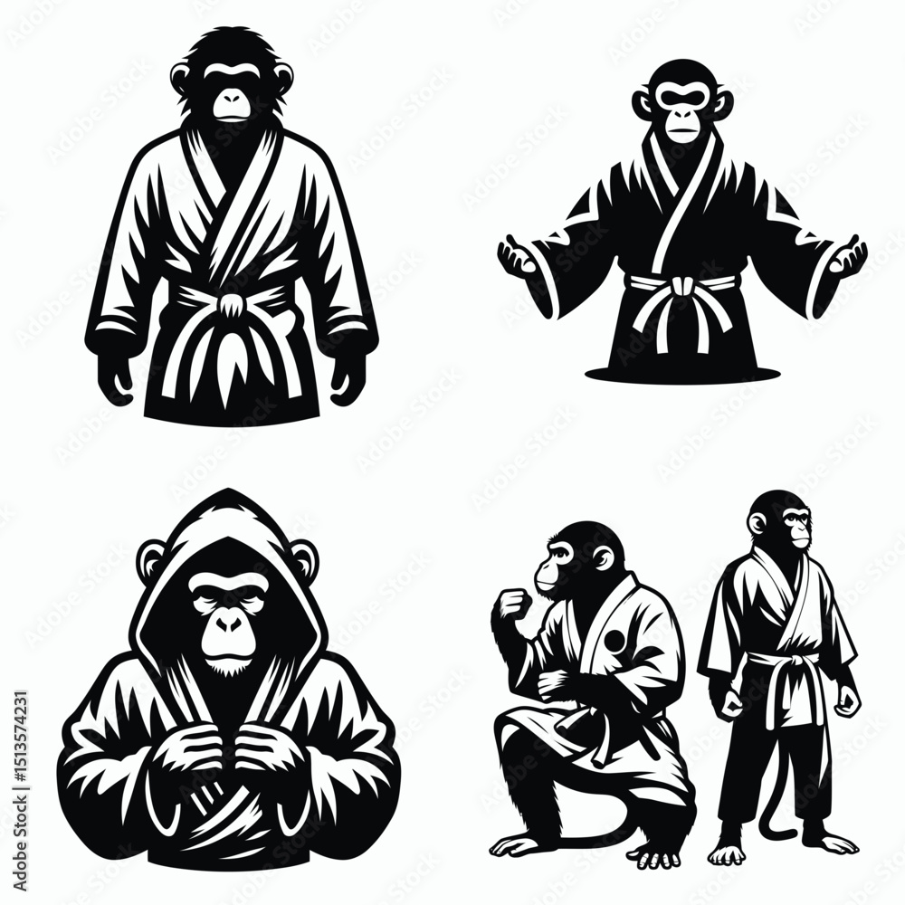 Monkey wear yudo suits. Japan Martial Arts Judo Aikido Dojo Budo ...