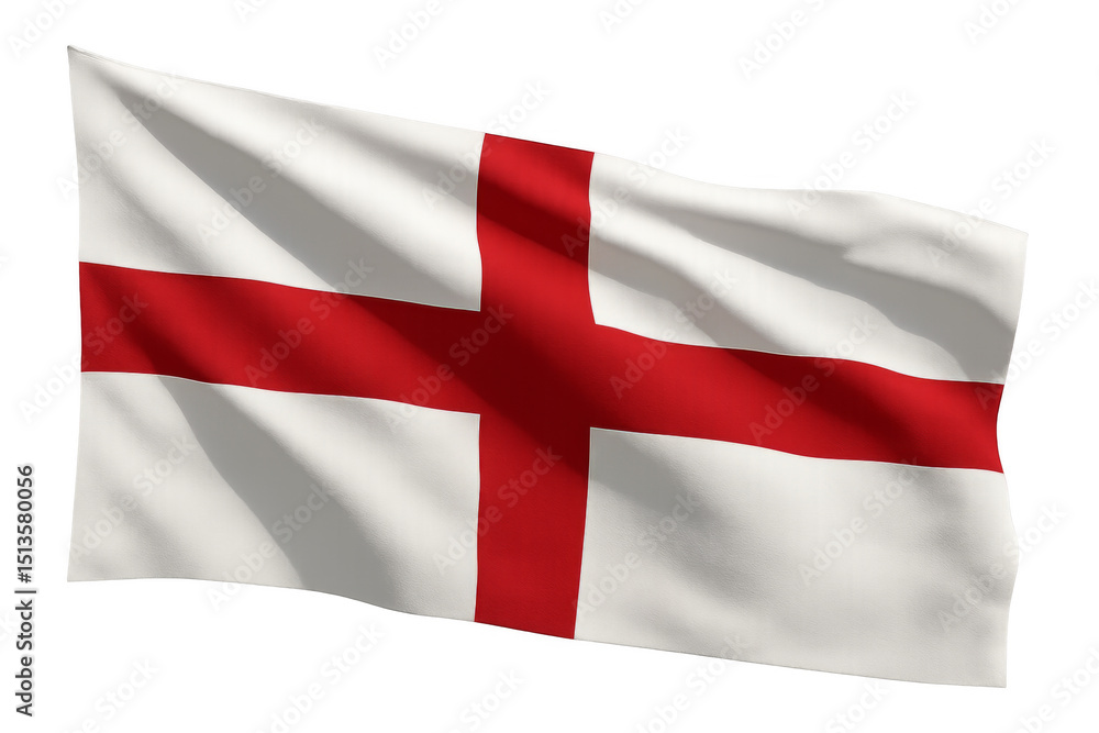 English flag waving on transparent background: realistic 3d rendering ...