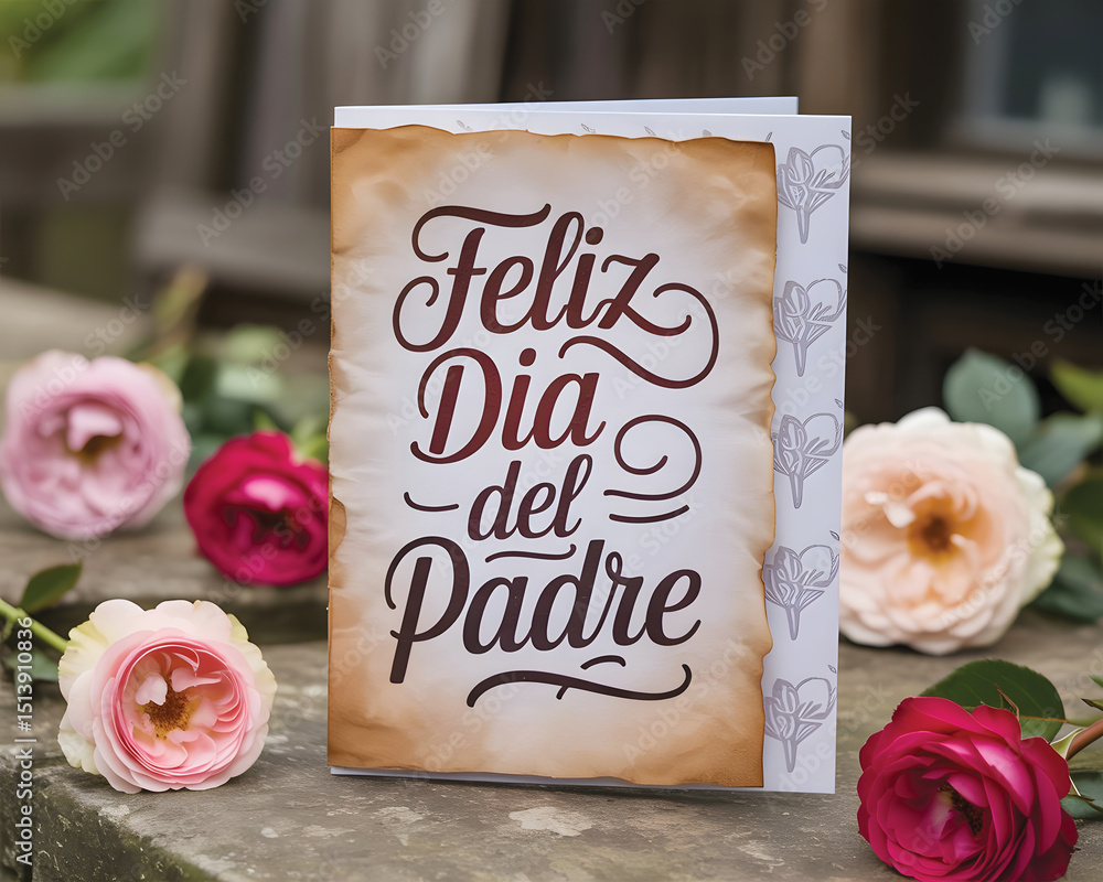 tarjeta de felicitación del del día del padre, con el texto feliz día ...