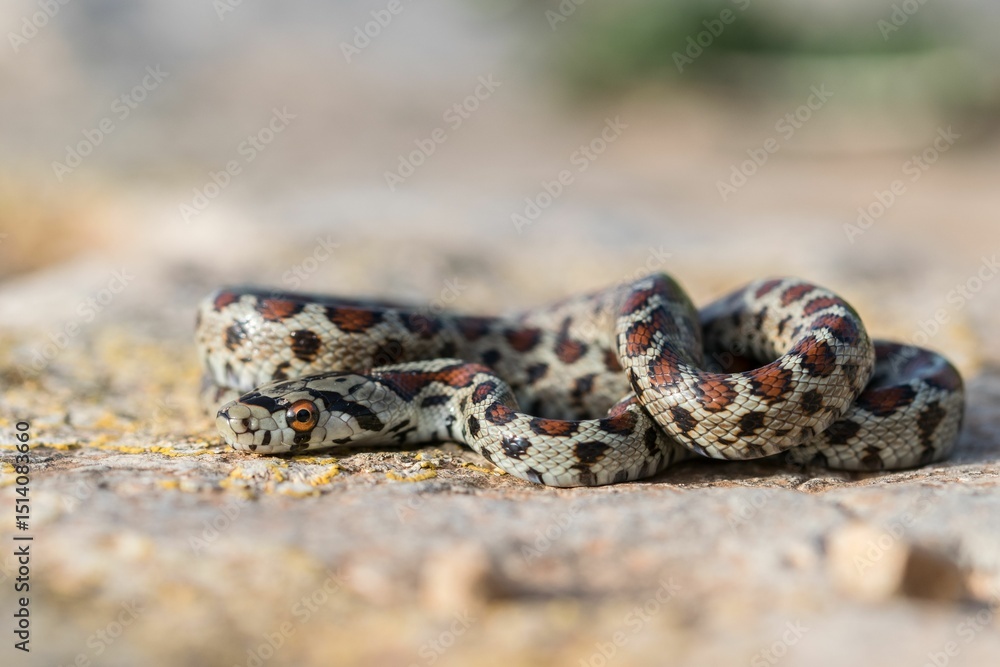 Leopard snake, or European Ratsnake, Zamenis situla, known as a Lifgha ...
