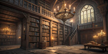 An Old Library In A Medieval Castle Free Stock Photo - Public Domain ...