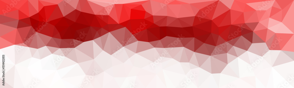 Abstract low-poly background with a red gradient on top fading to white ...