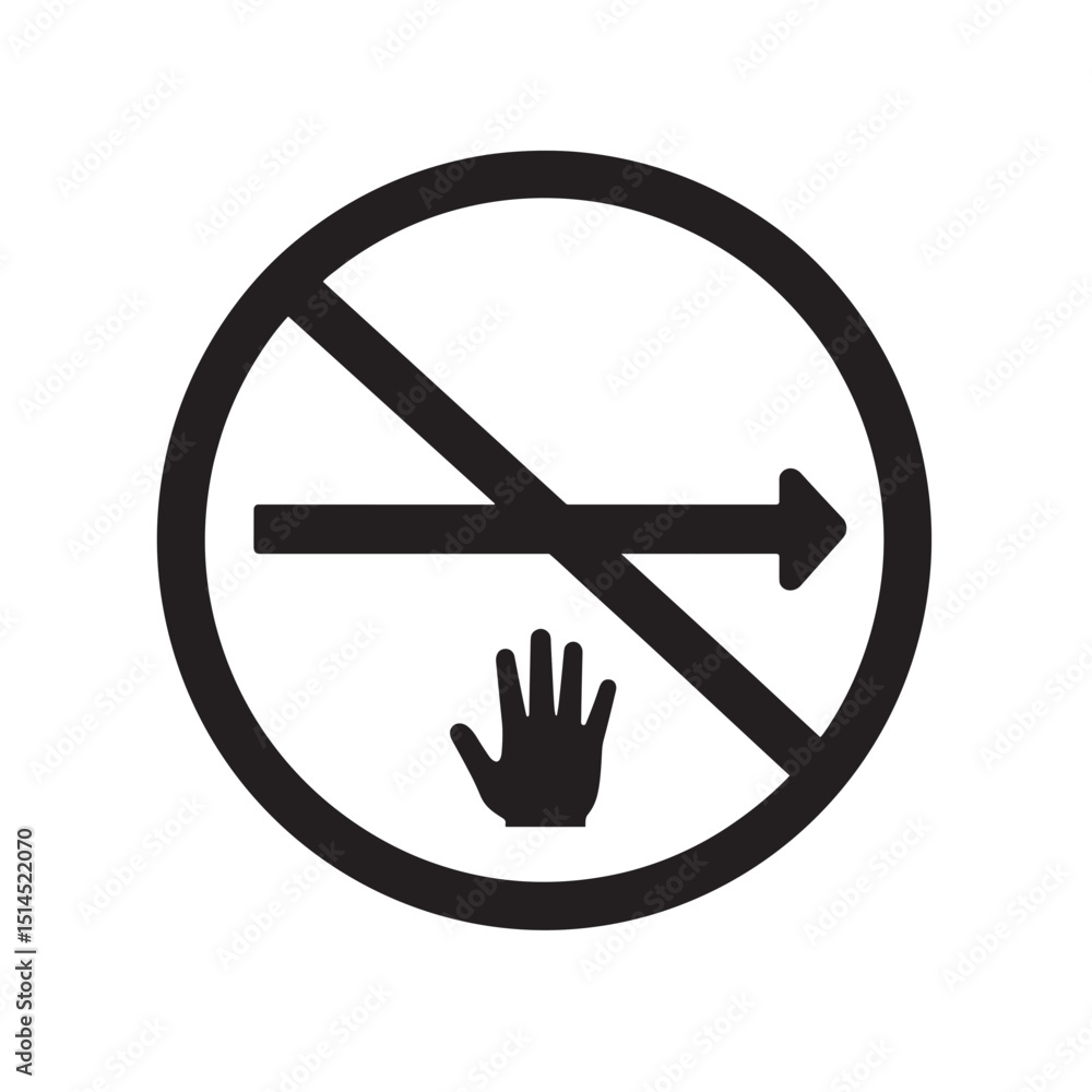 Prohibition sign no entry. Do not touch symbol. Safety rules icon for ...
