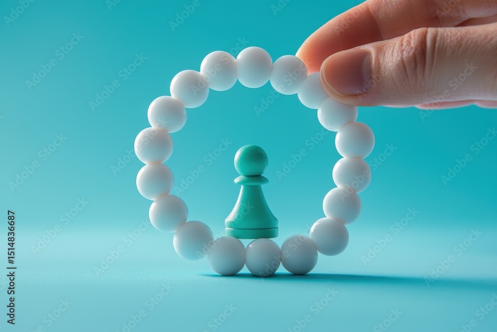 Strategy in Focus: Chess Pawn in Protected Circle chess pawn circle ...