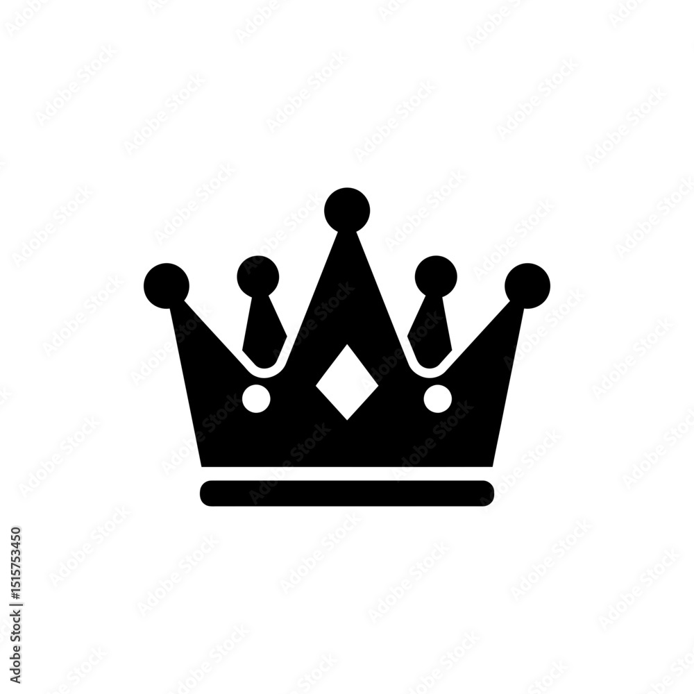 Crown Symbol Representing Leadership and Authority Icon Stock Vector ...