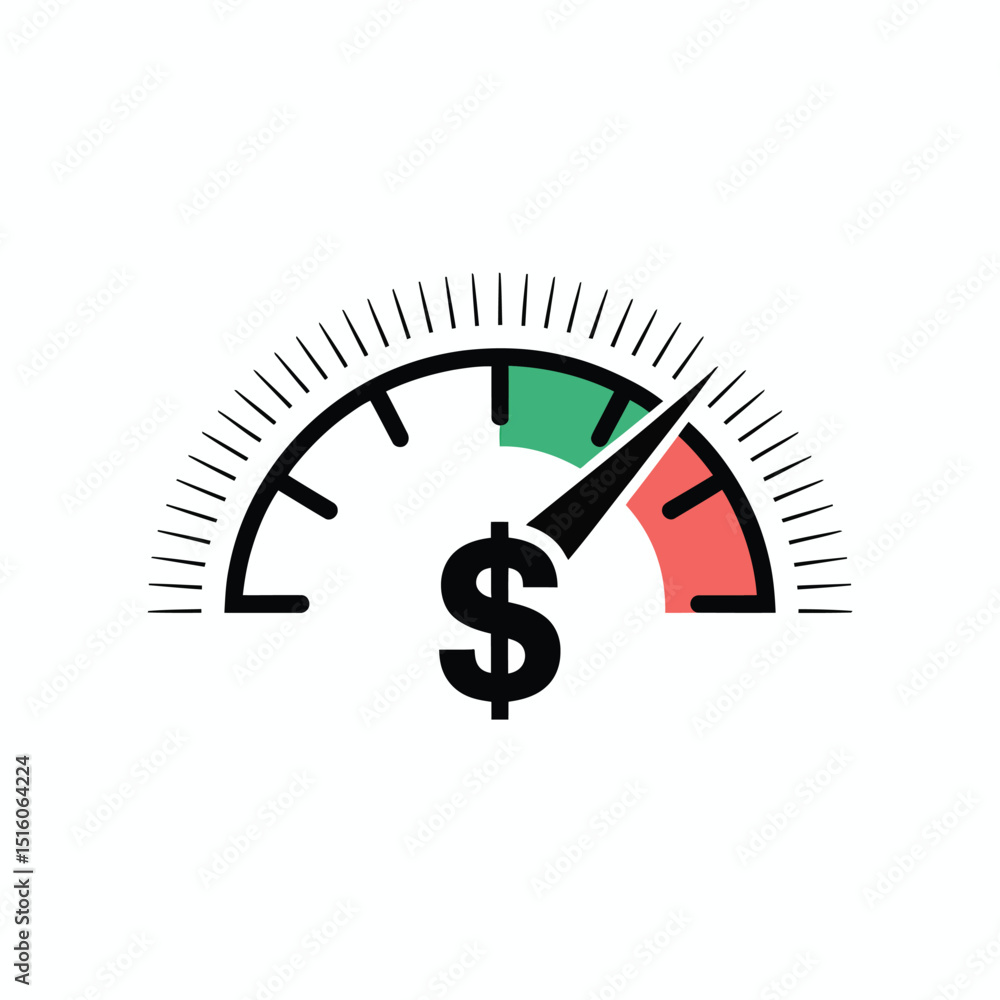 Financial performance indicator vector depicting economic health and ...