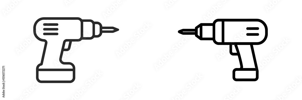Two different styles of power drills on a plain background showcasing ...