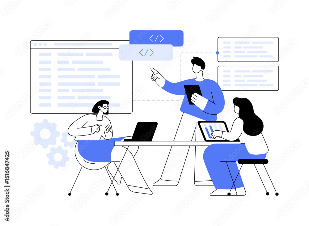 Software development isolated cartoon vector illustrations. Stock ...