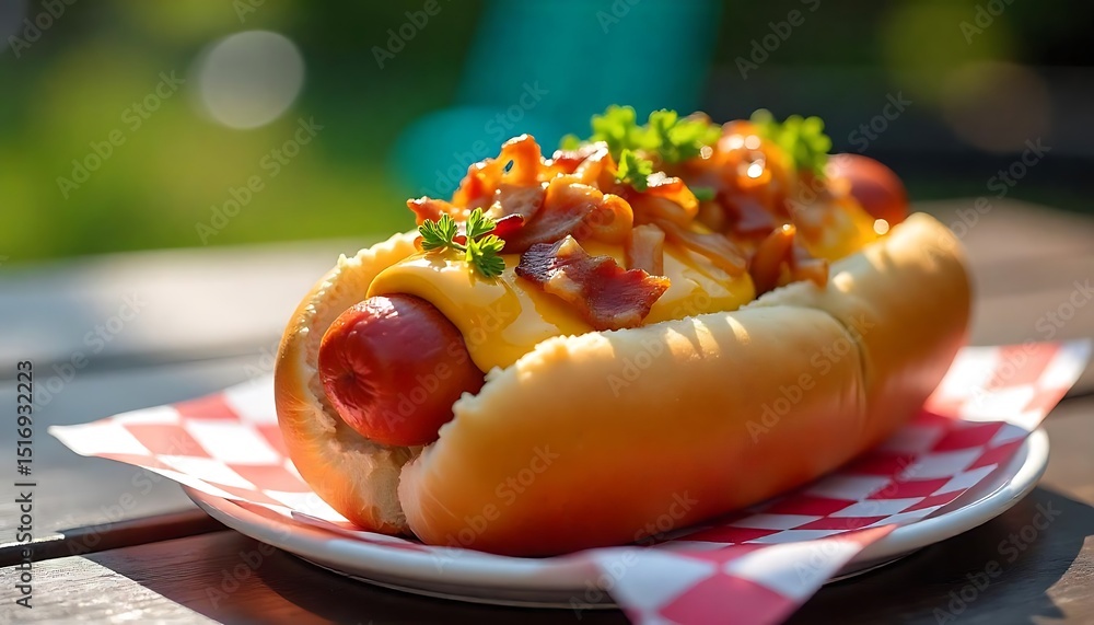 Gourmet Pretzel Hot Dog Bacon Swiss Hot Dog Pretzel Bun Dog Hot Dog ...
