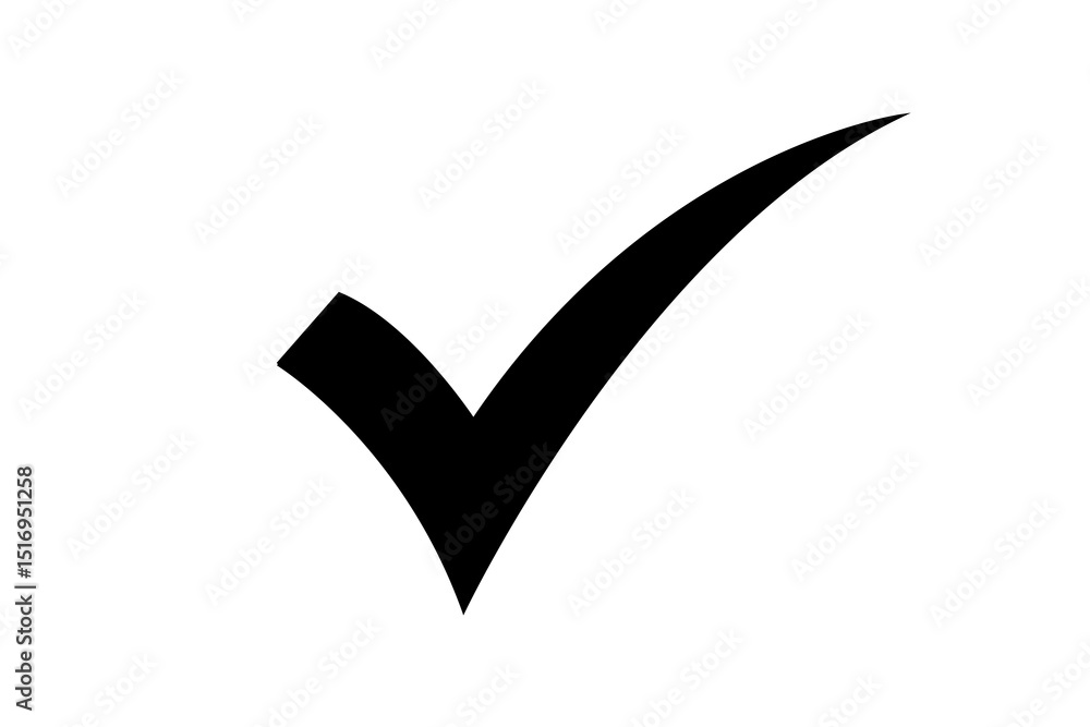 black right tick icon on transparent background png file type Stock ...