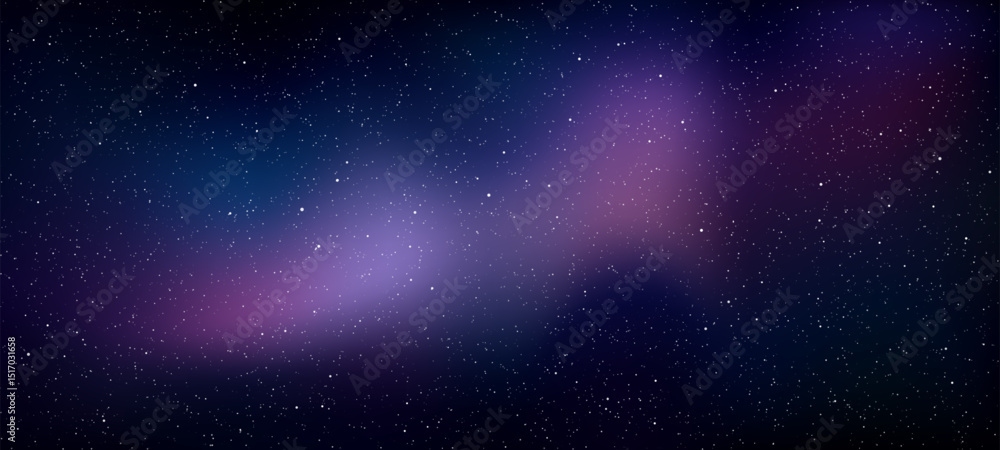 Starry sky background with a purple gradient. night sky with stars ...