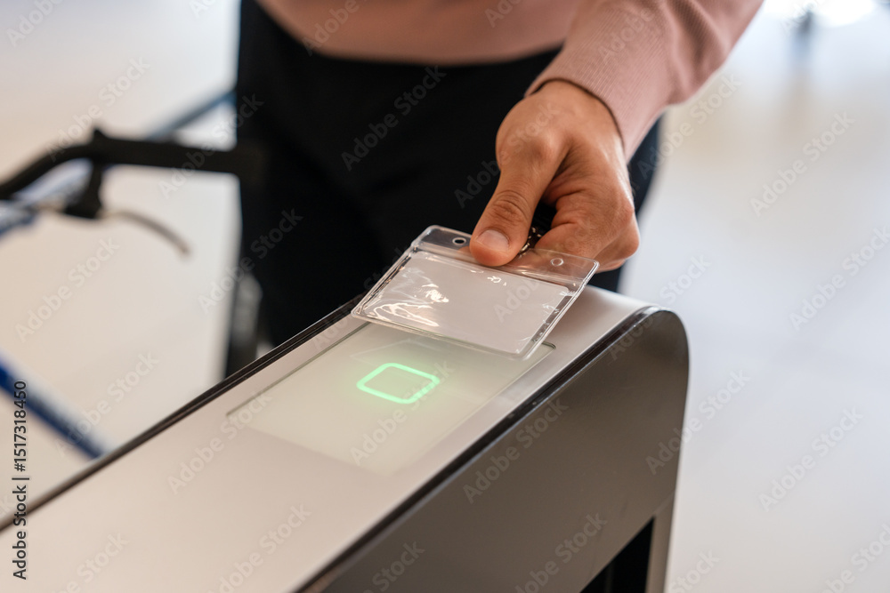 Contactless ID badge for secure building entry system Stock Photo ...