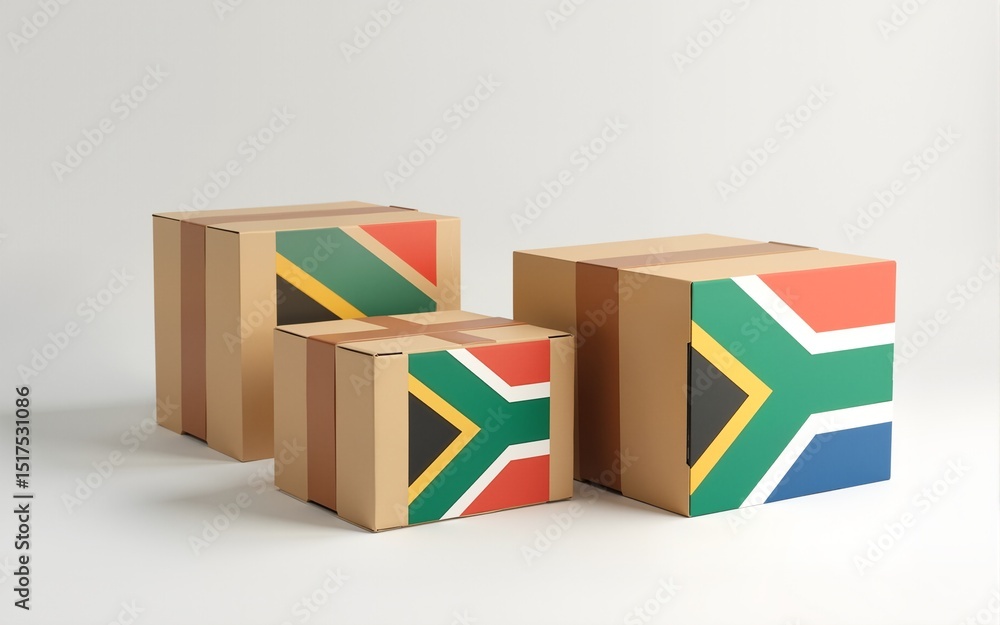 Card Board Carton Boxes with South Africa Flag, Manufactured in South ...