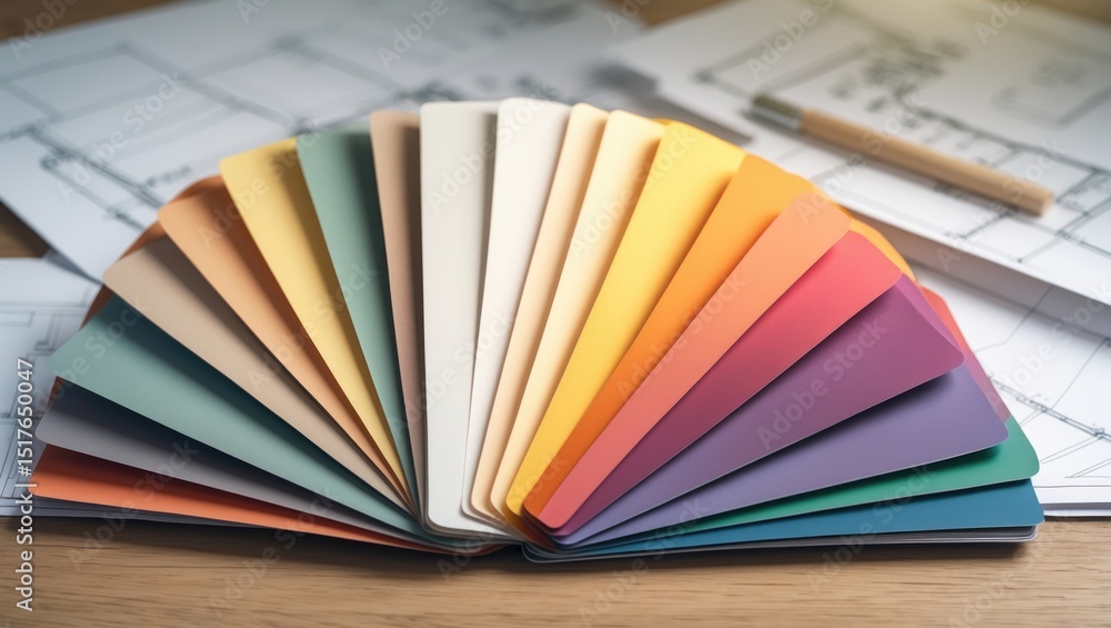 Fotografie House painting color selection chart and design samples for ...