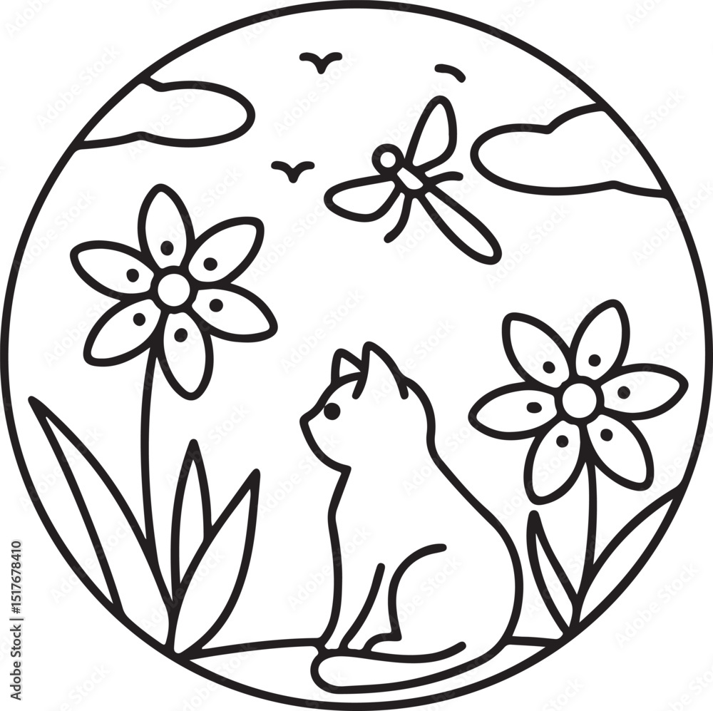 Adorable Cute Cat Coloring Pages - Playful Kittens & Kawaii Cat Designs ...