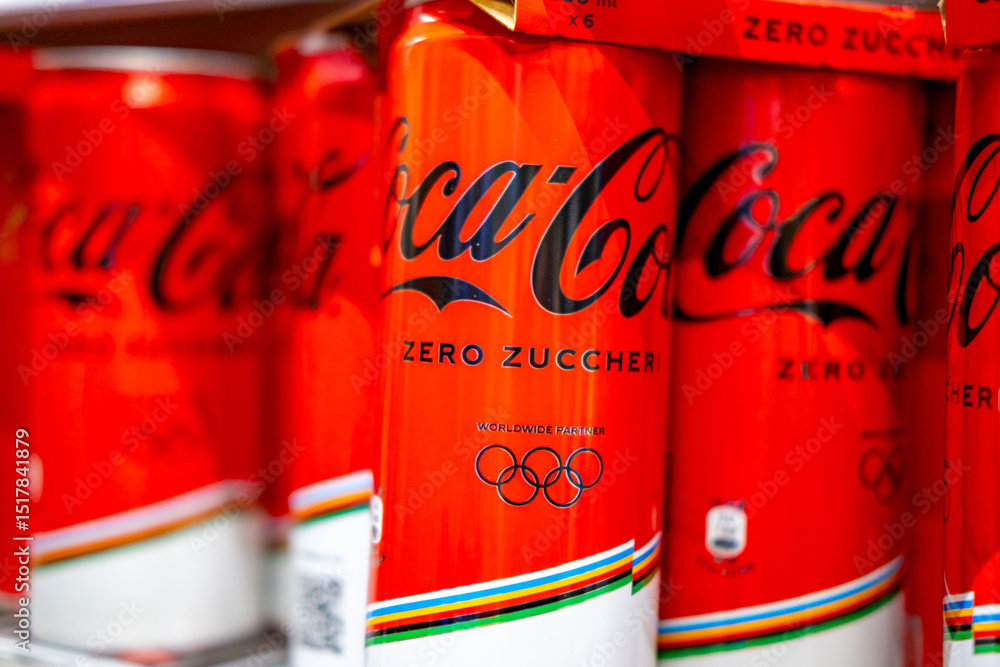 Iconic Coca-Cola cans with "Original Taste" label, ready for enjoyment ...