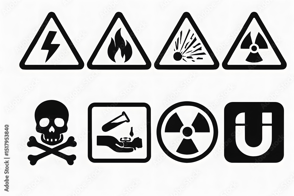 Hazardous Warning Signs: A collection of clear and concise symbols ...