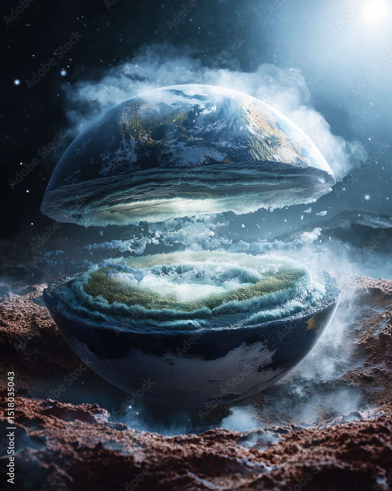 Carbon Capture and Storage. CCS. Artistic concept illustrating Earth's ...