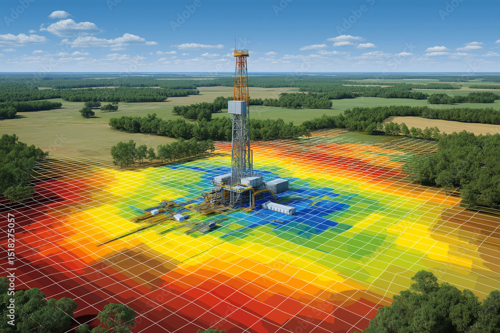 Ilustrace Carbon Capture and Storage. CCS. Deep well CCS site with ...