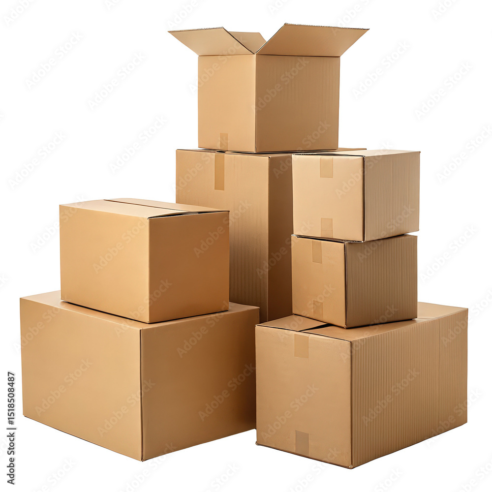 cardboard boxes png stacked cartons png shipping boxes png packaging ...
