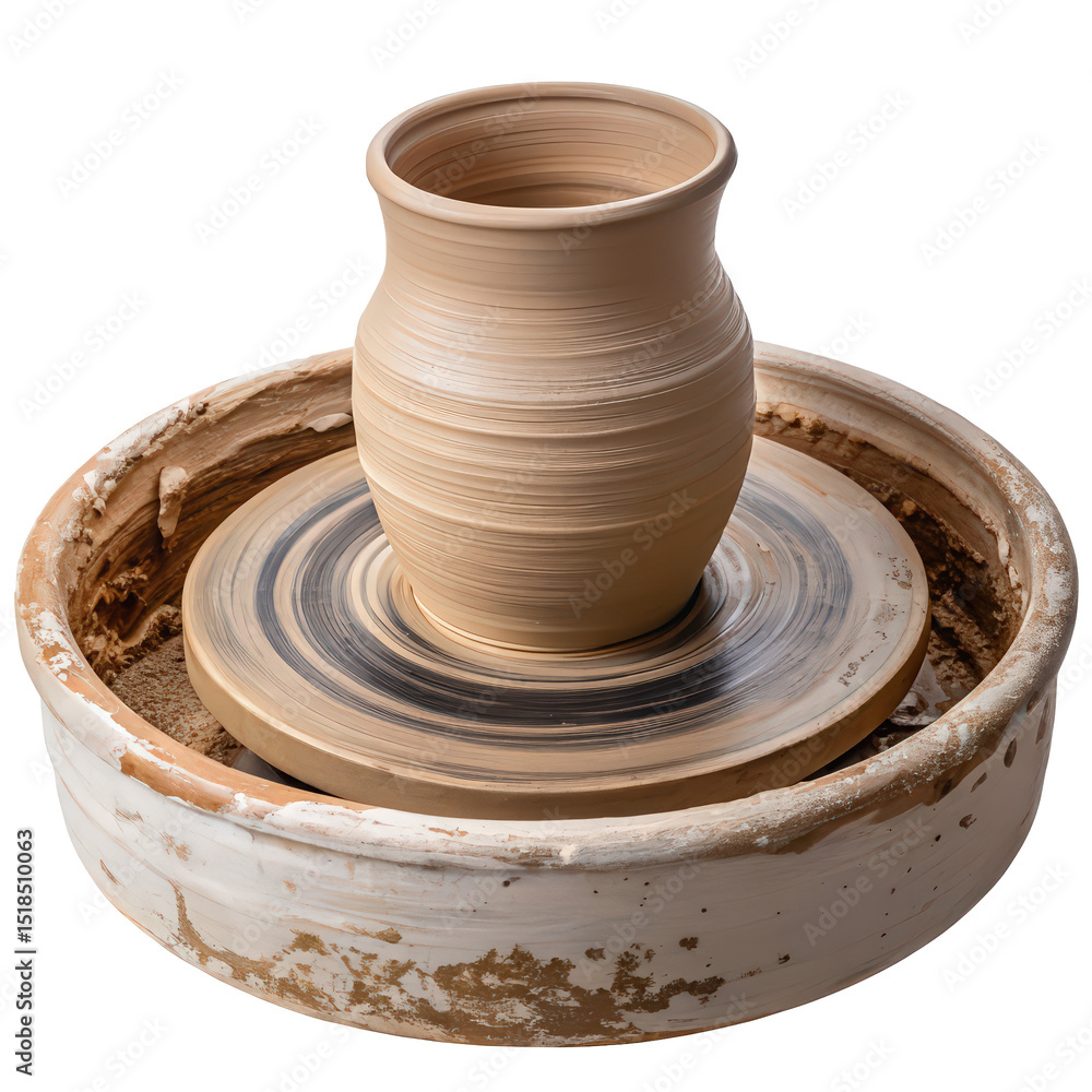 Стоковое фото «clay pot on pottery wheel png ceramic crafting png ...