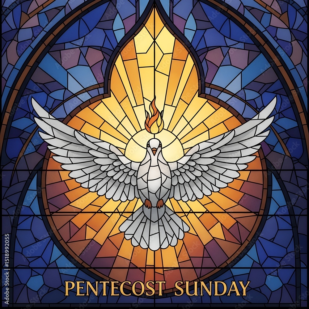 Stained Glass Holy Spirit Dove for Pentecost Sunday/ Pentecost Sunday ...