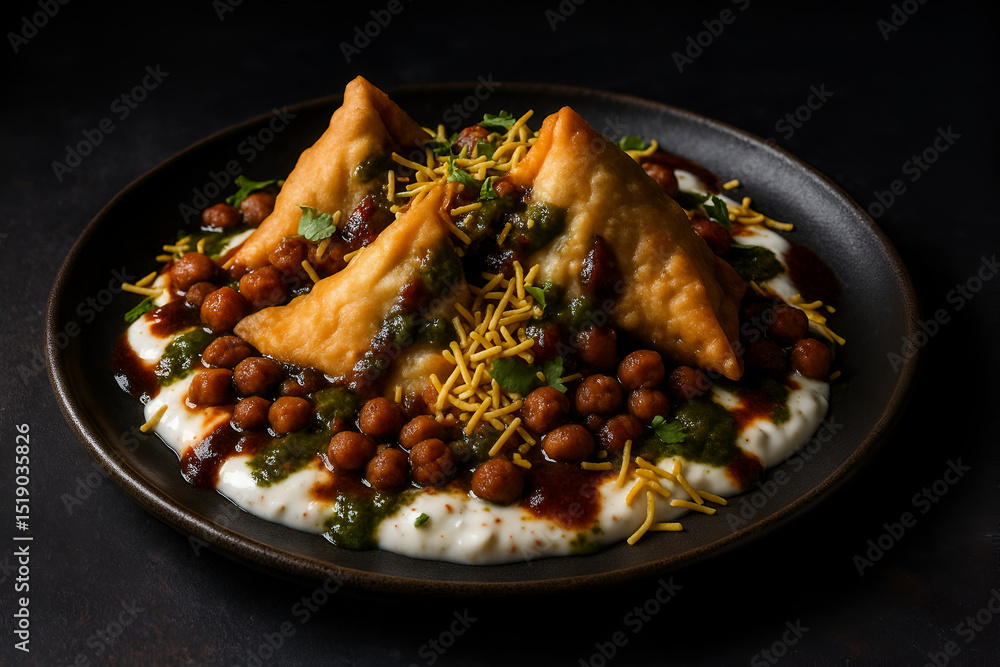 Fusion Samosa Chaat with Yogurt, crispy samosa pieces layered with ...