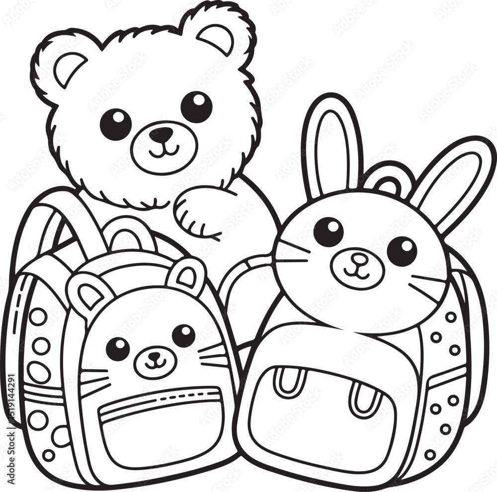 Vektor Fun Back to School Coloring Pages - Cute School Supplies ...