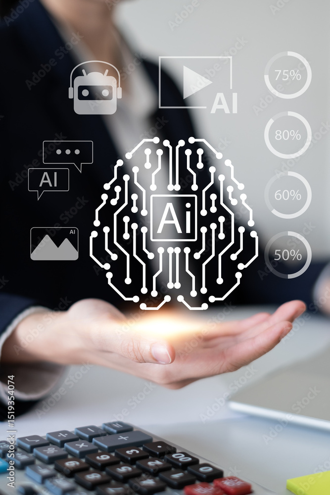 Artificial intelligence technology ai digital innovation image generation chatbot business ...