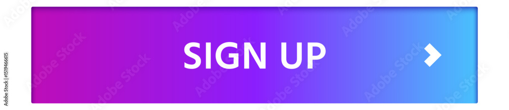Rectangular button with rounded corners displaying sign up in white ...
