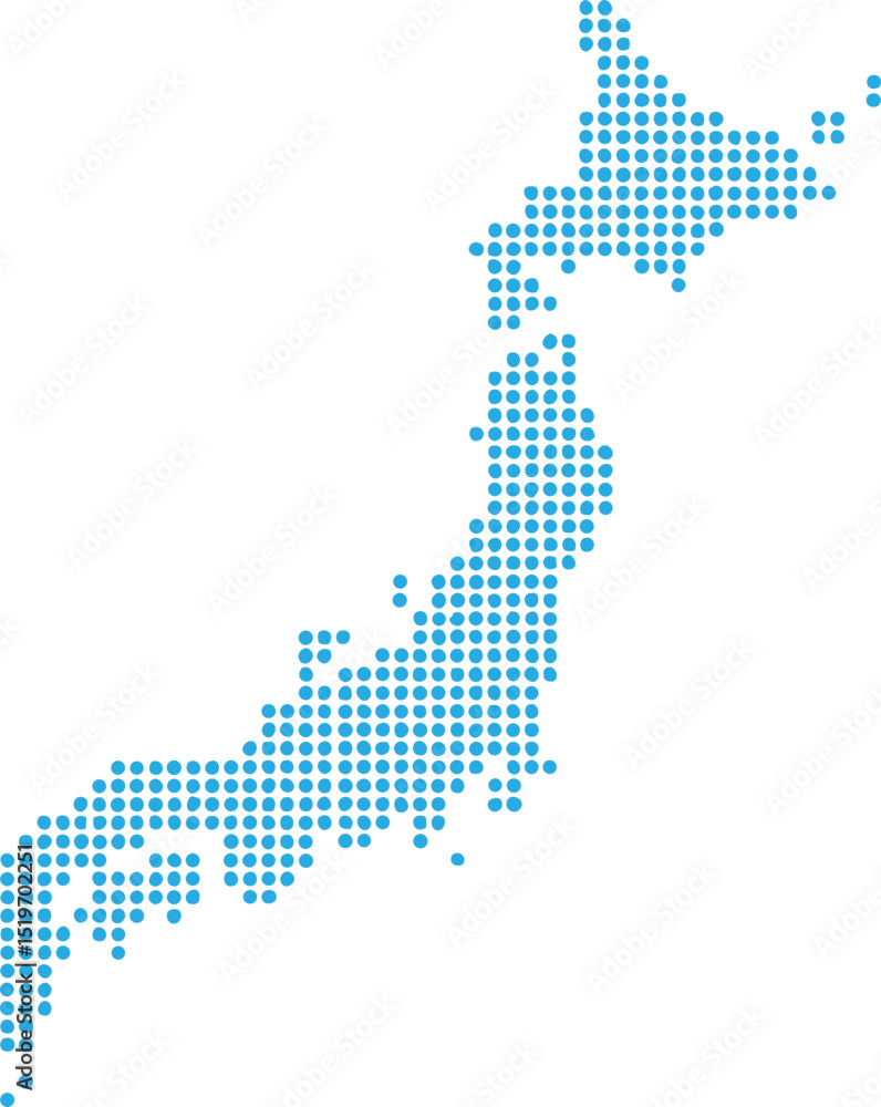 Japan, Map, Asia, Dot Map, Simple Map, map, mosaic, country, geography ...