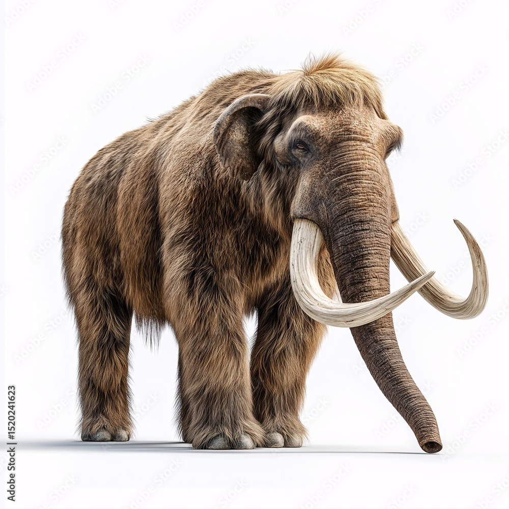 Woolly Mammoth. Realistic 3D Model of a Prehistoric Ice Age Giant with ...