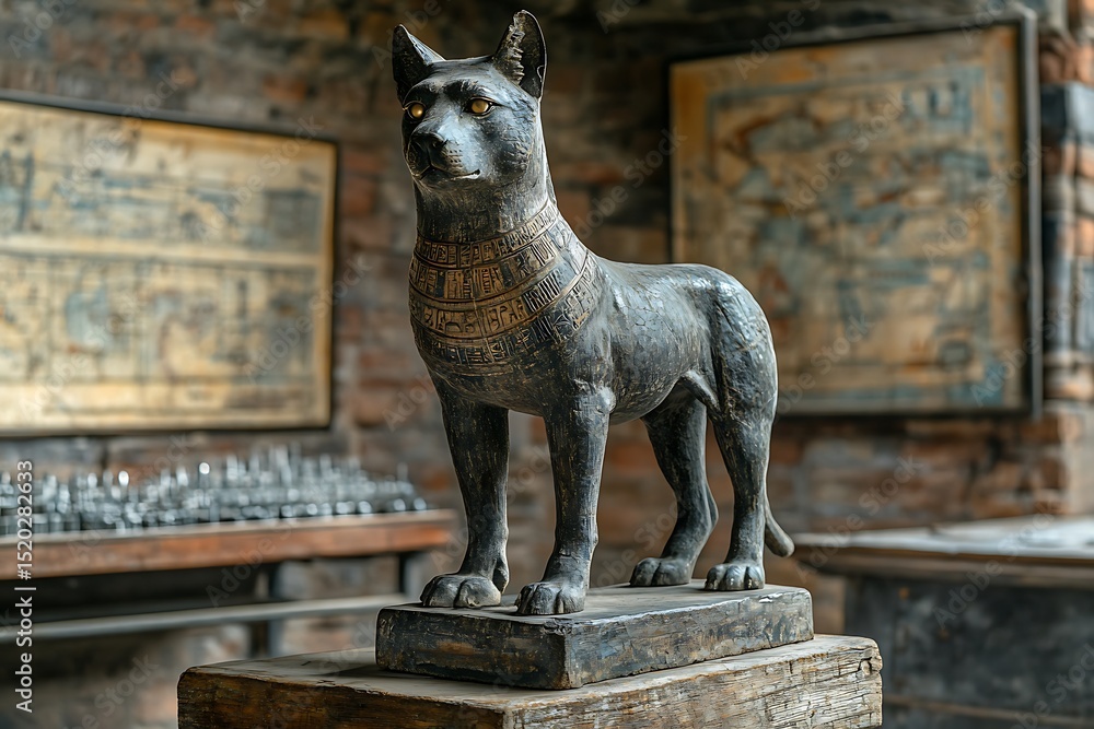 Ancient Egyptian Dog Statue Art History with Bronze Sculpture ...