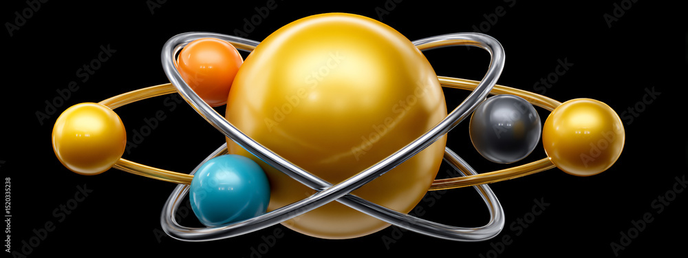 illustrated diagram explaining the structure of an atom with protons ...