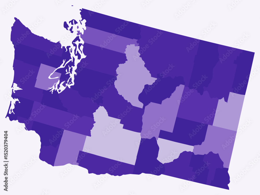 Map of Washington with counties. Just a simple state border map with ...