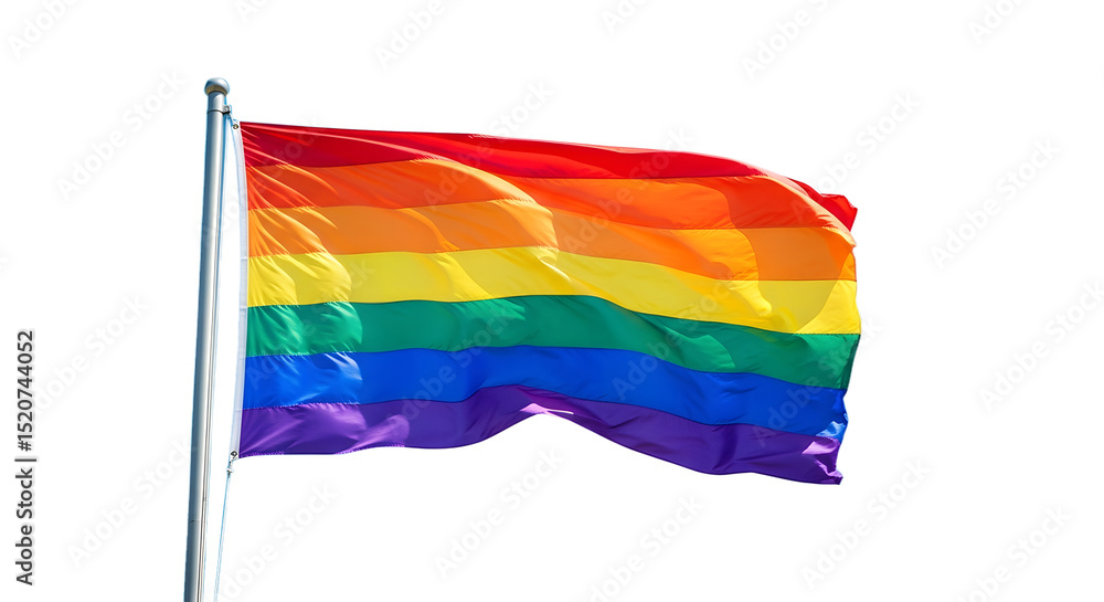 LGBTQ+ Pride Flag Flying High Rainbow Pride Flag Flapping in the Wind ...