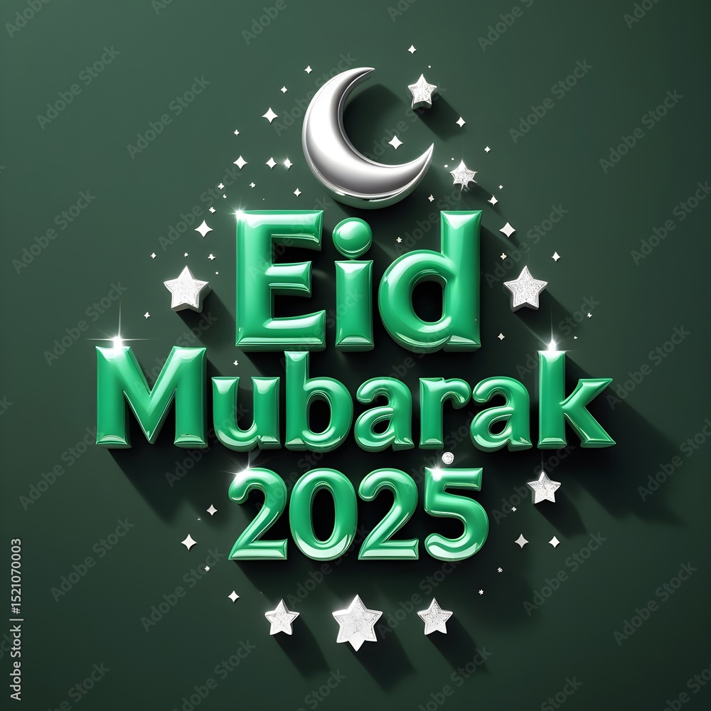 Stock-Illustration „Eid Mubarak 2025 | Eid Mubarak Muslim World Festival | 2025 Eid Mubarak ...