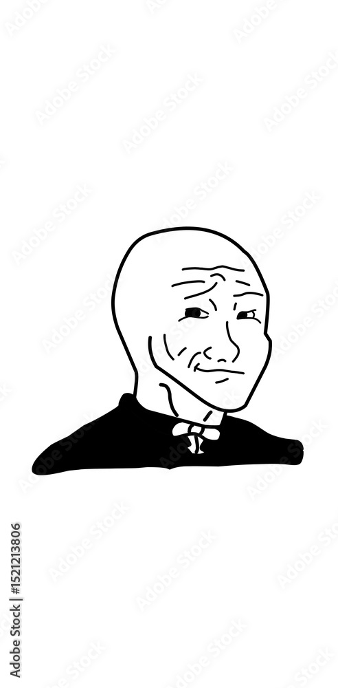wojak meme illustration line art hand drawn meme Stock Illustration ...