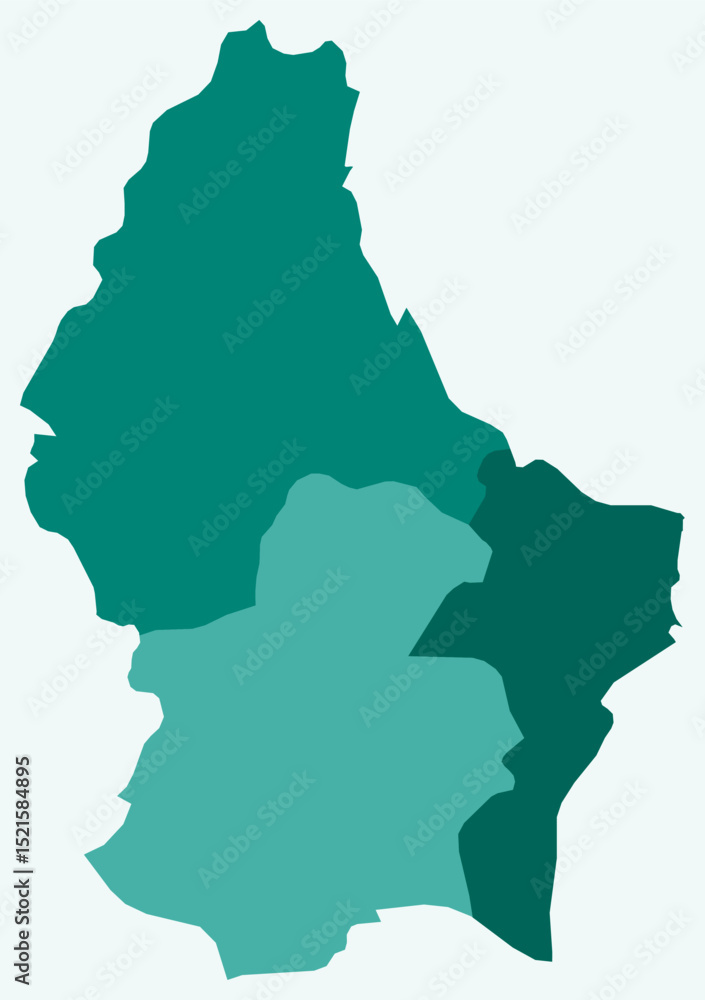 Map of Luxembourg with regions. Just a simple country border map with ...