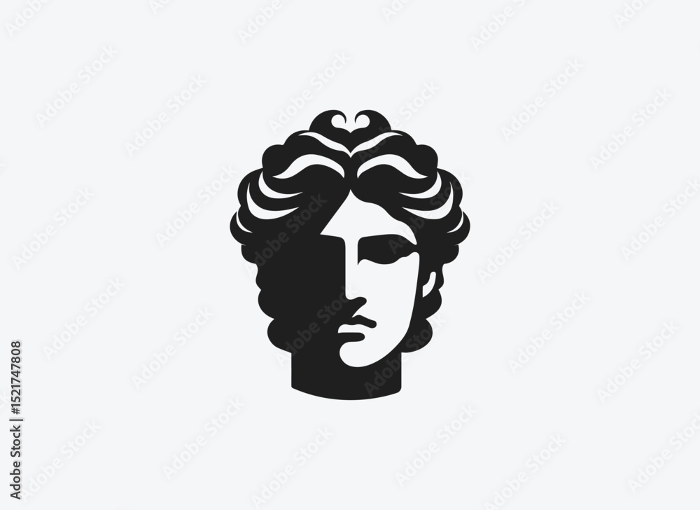 Greek God Minimalistic Logo, Greek Face Logo, Greek Vector, Greek ...