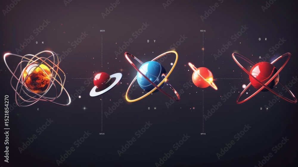 Ilustração Visual Guide to Atomic Models Dalton, Thomson, Rutherford ...