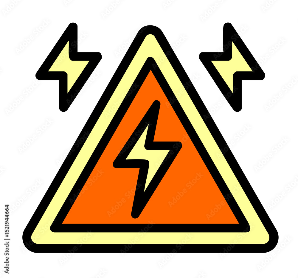 Electrical Hazard, High Voltage Warning, Lightning Bolt Icon, Danger ...